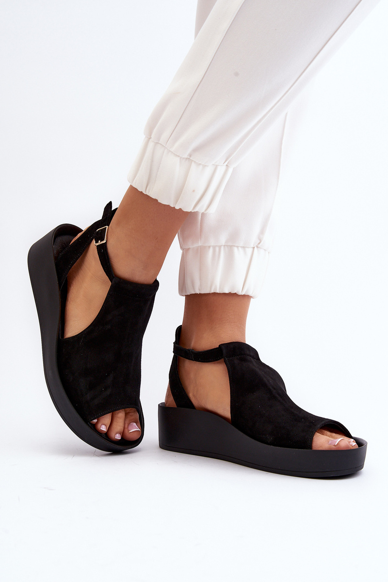 Sandały Damskie Zamszowe Zazoo 2914 Czarne